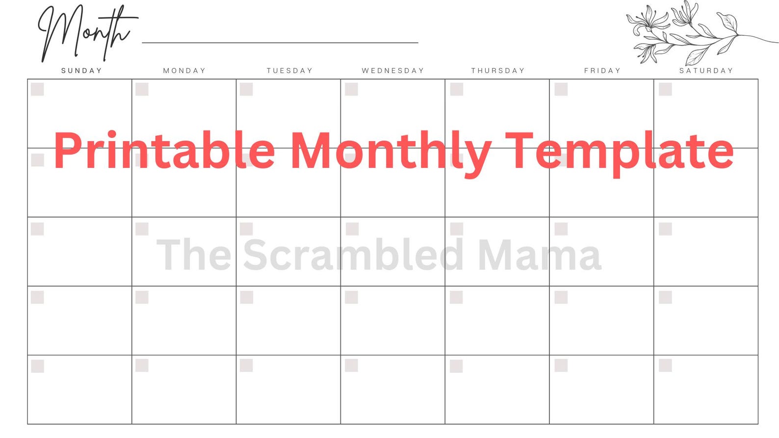 Printable Calendar | Monthly Calendar | Printable Monthly Calendar ...
