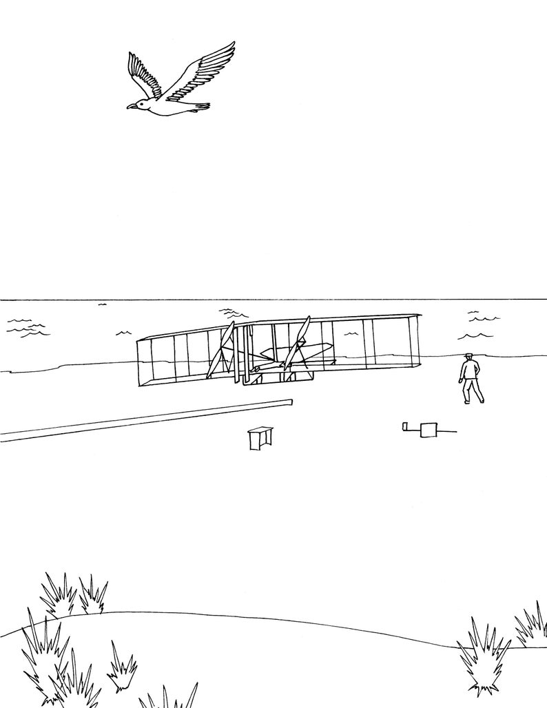 Wright Brothers Children's Coloring Page, Wright Brothers Coloring Page ...