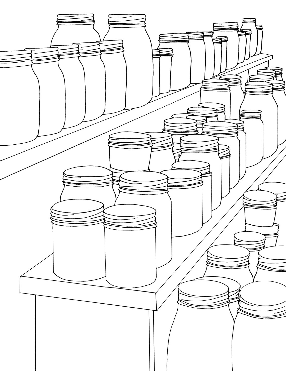 Jelly and Jam Jars Coloring Page, Farm Stand Coloring Page, Jelly Jars ...