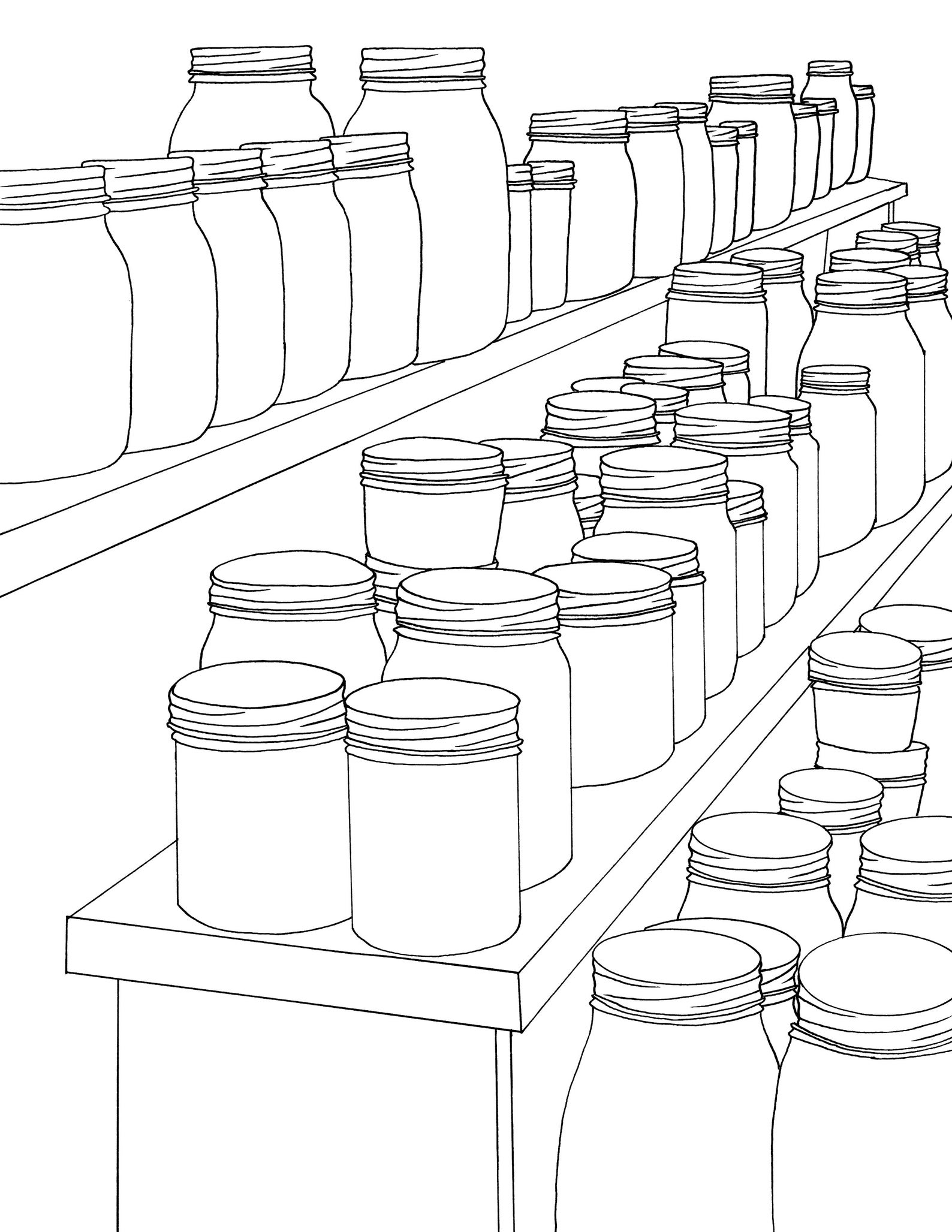 Jelly and Jam Jars Coloring Page, Farm Stand Coloring Page, Jelly Jars ...