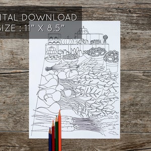 Produce Display Coloring Page, Produce Stand Coloring Page, Farmers ...