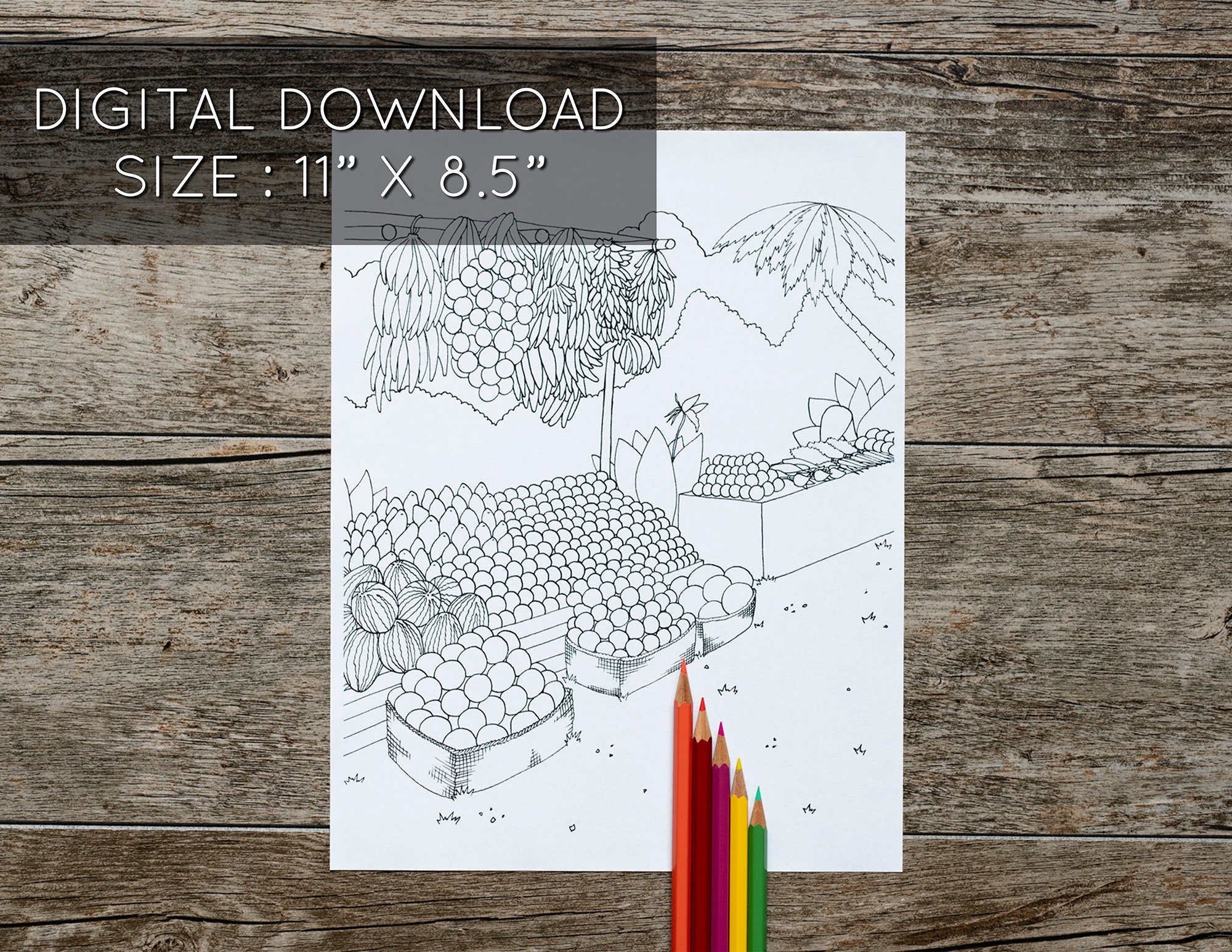Fruit Stand Market Booth Coloring Page, Fruit Stand, Fruit Display ...