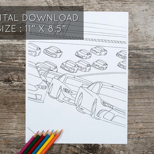 Car Race Childrens Coloring Page, Car Race Coloring Page, Racecar ...