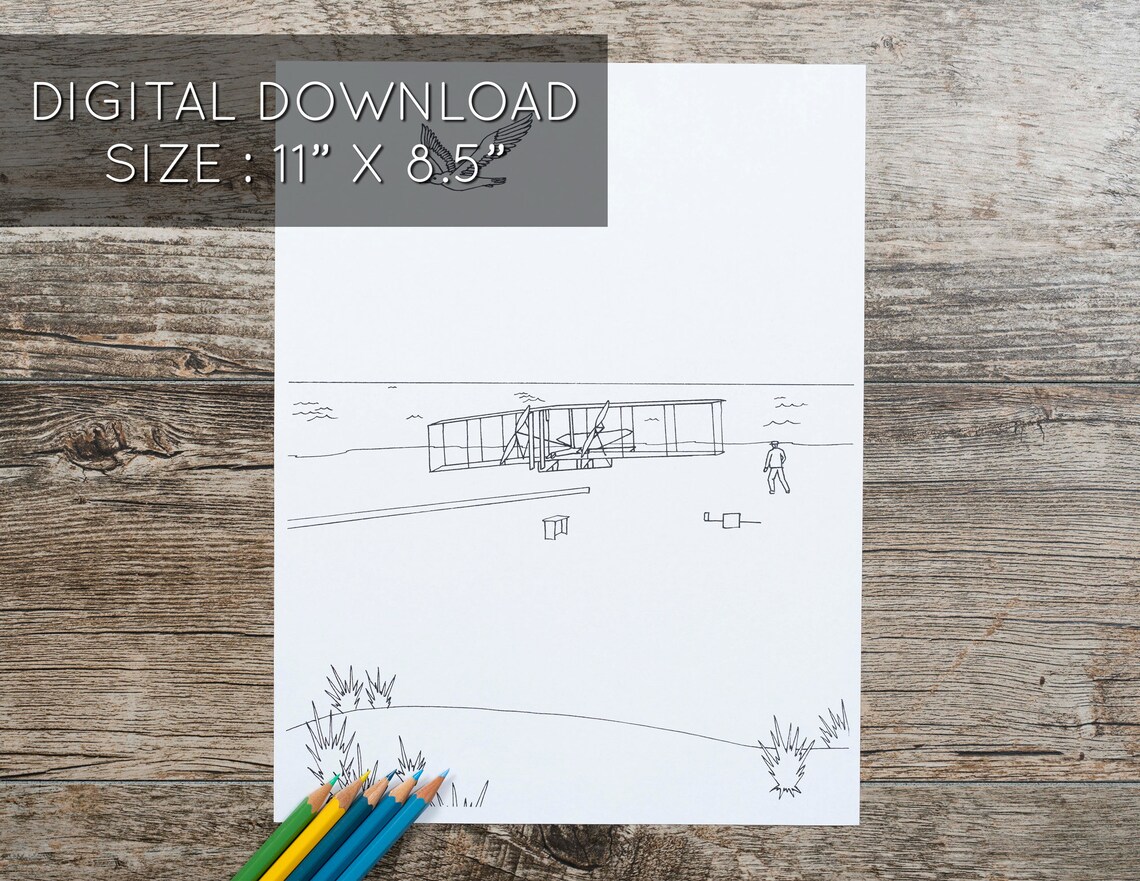 Wright Brothers Children's Coloring Page, Wright Brothers Coloring Page ...