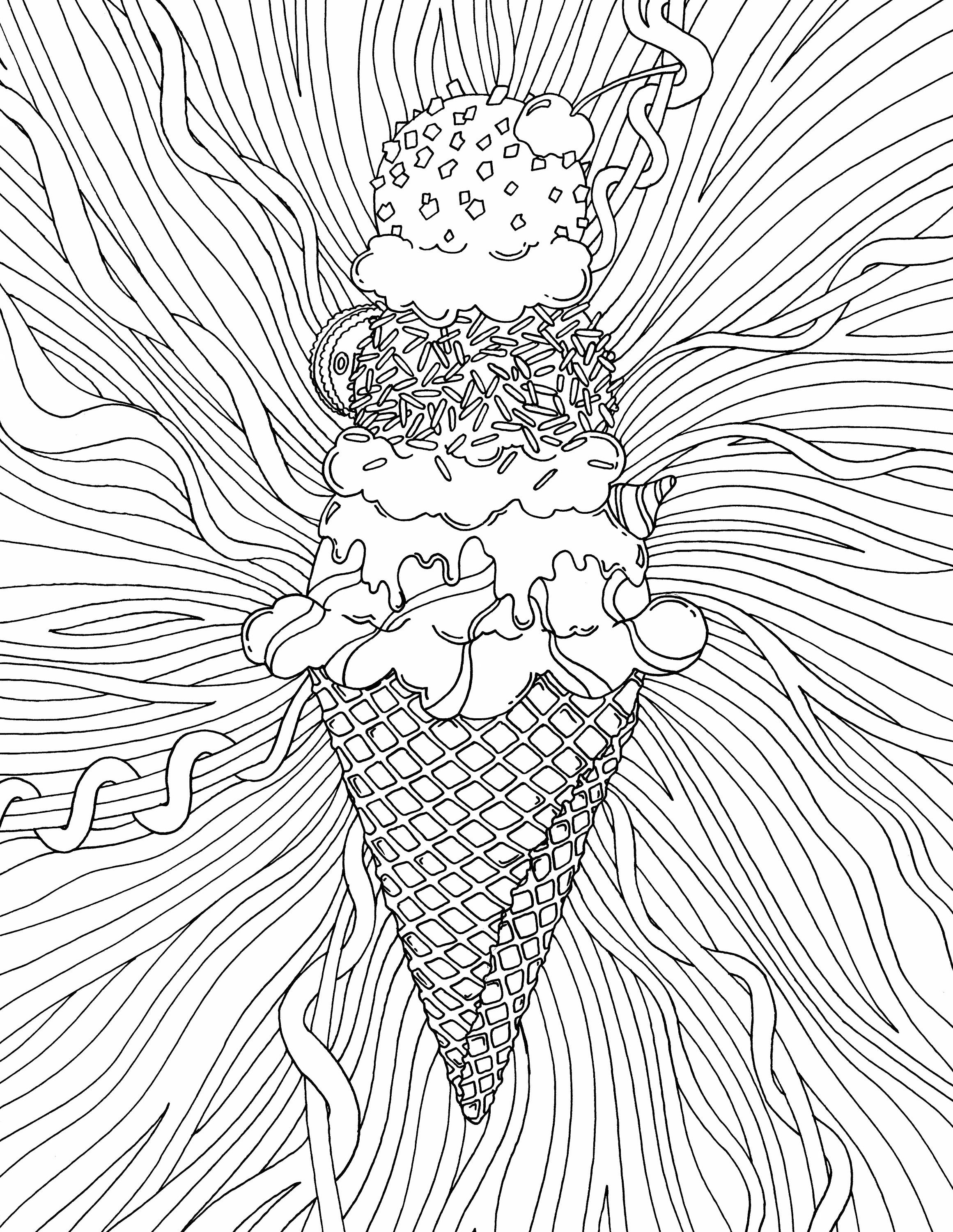 Ice Cream Cone Coloring Page, Creative Coloring Page, Kids Coloring ...