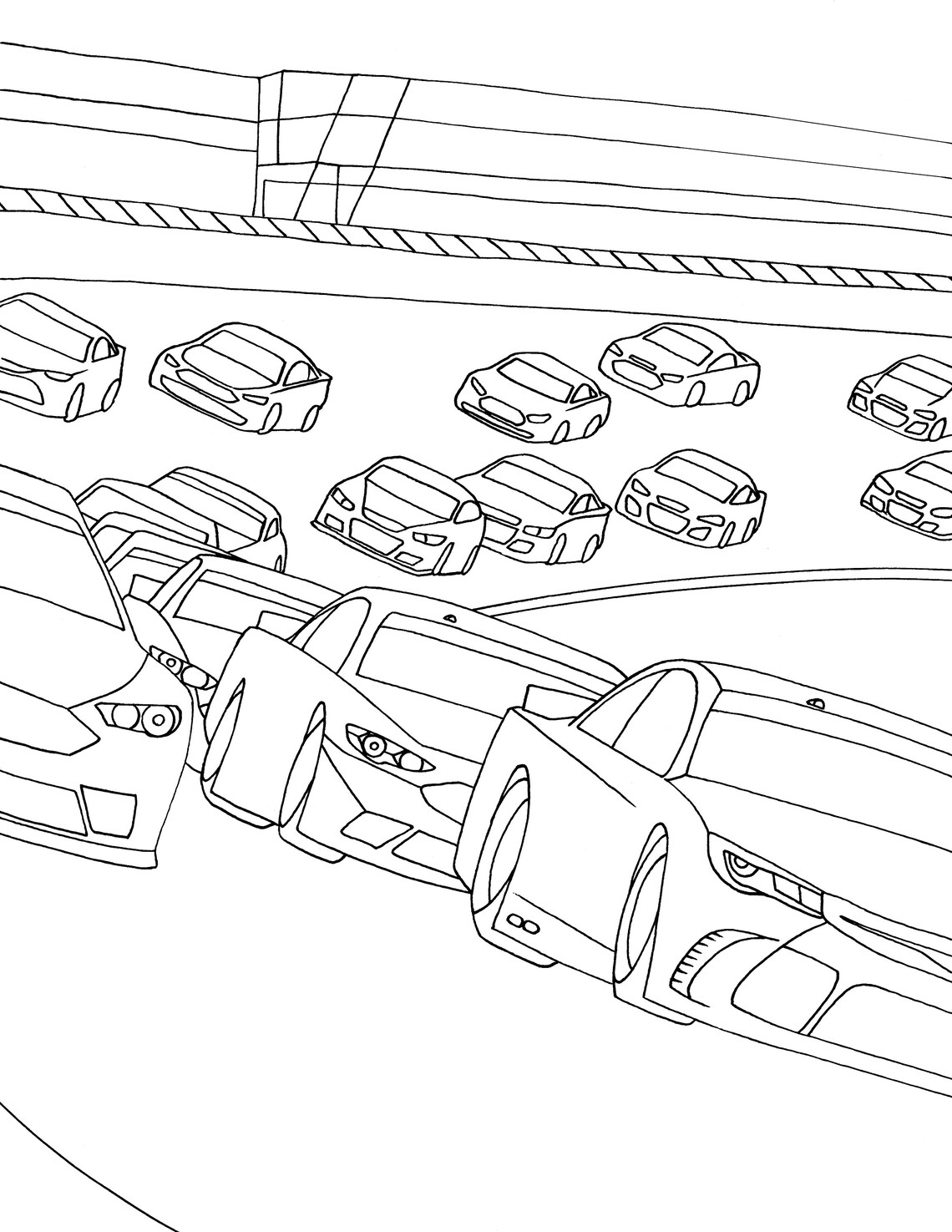 Car Race Childrens Coloring Page, Car Race Coloring Page, Racecar ...