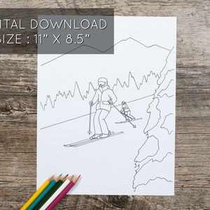 Skiing Children's Coloring Page, Skiing Coloring Pages, Coloring Pages ...
