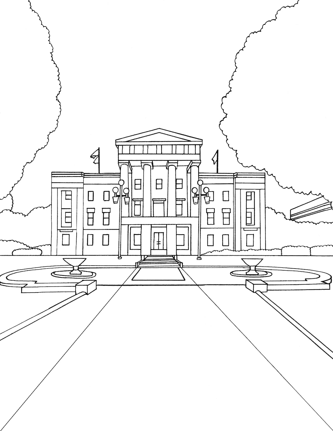 North Carolina Capitol Building Coloring Page, Childrens Coloring Pages ...