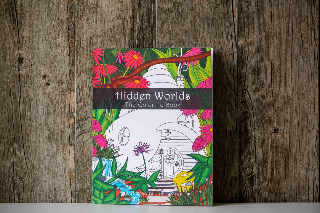 Hidden Worlds Coloring Book, Adult Coloring Book, Fantasy Coloring Book ...