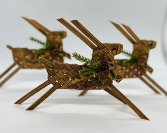 Pattern Woven Reindeer Ornament - Etsy