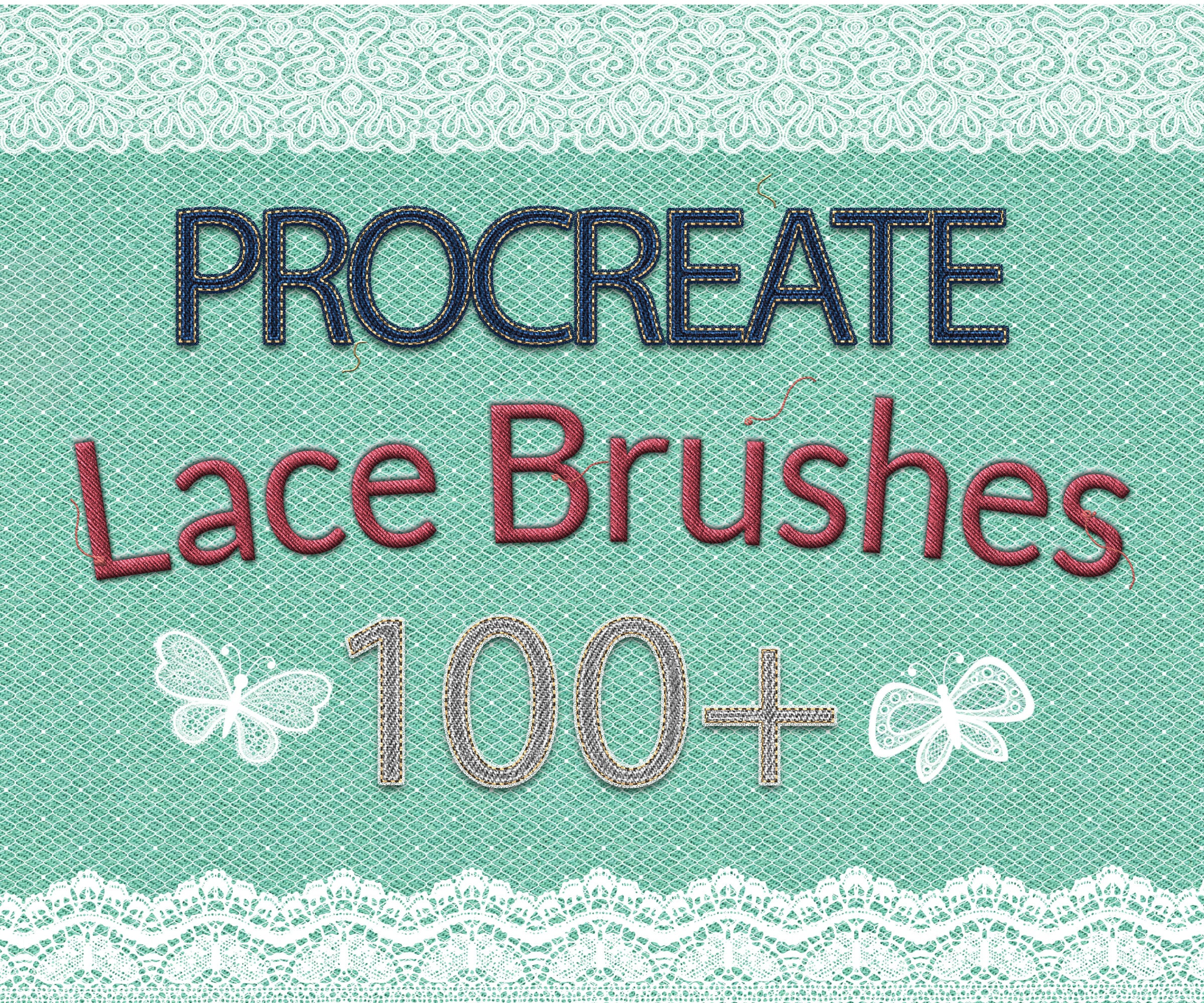 100 Lace Brushes Procreate Lace Brushes Procreate Stamps - Etsy