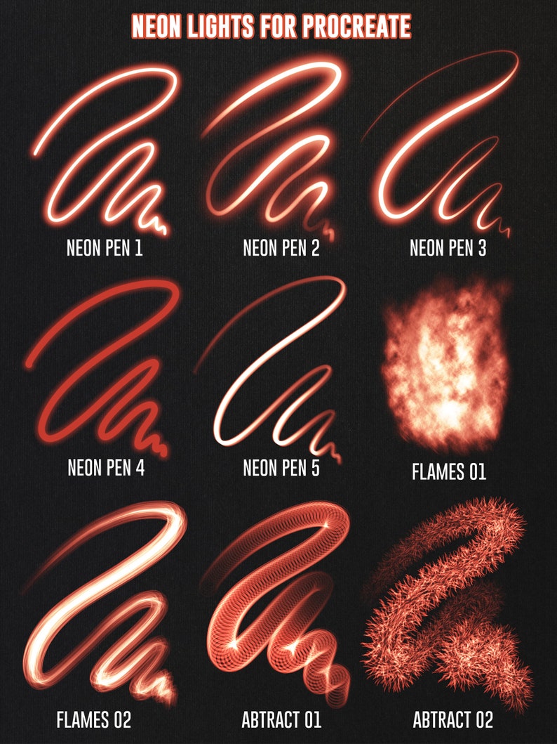 Neon Lights Procreate Brushes Light Brushes Procreate Neon - Etsy