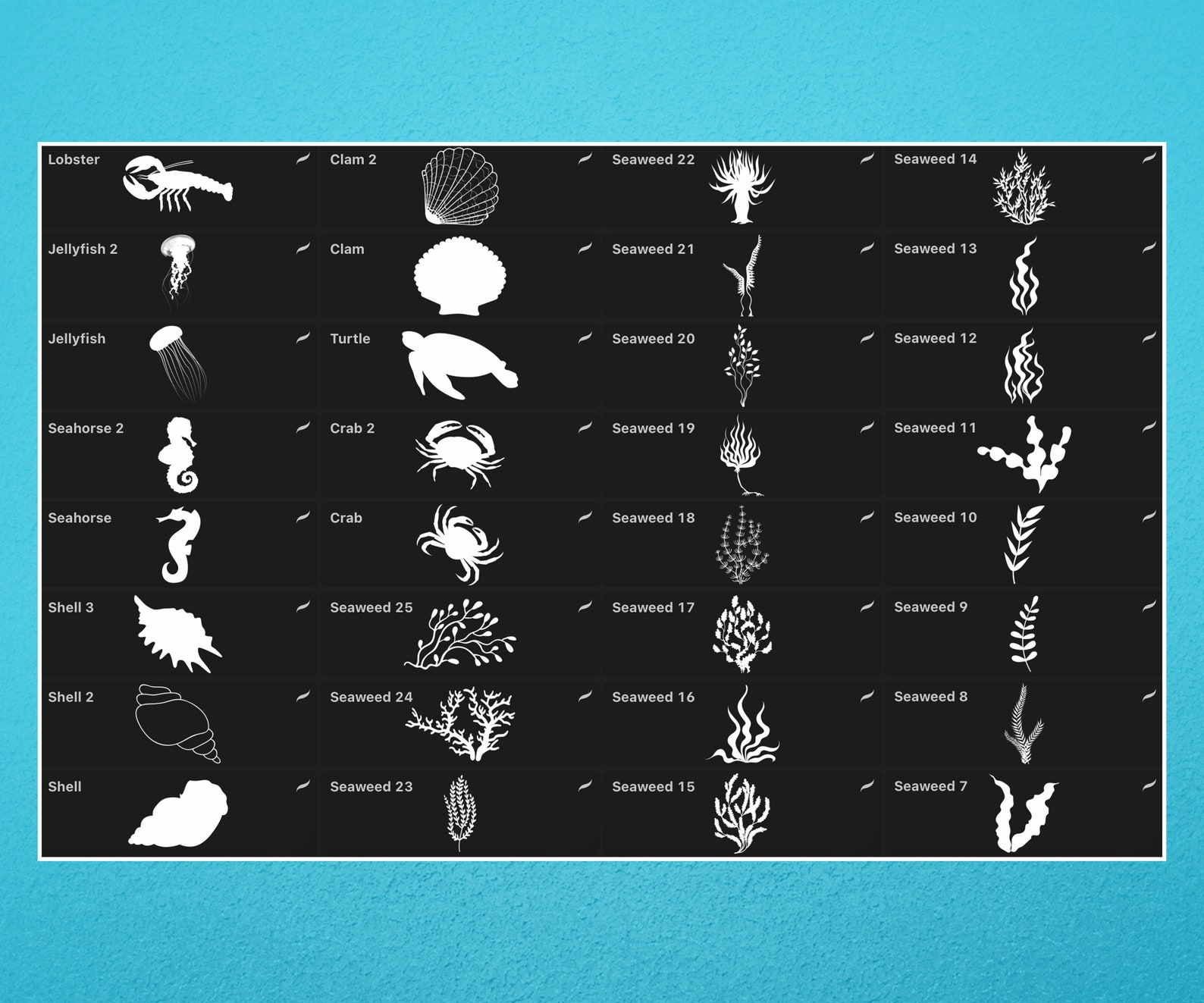 80 Ocean Procreate Brushes: Underwater Animals, Seaweed, Bubbles - Etsy