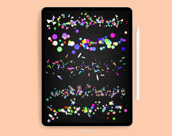 Colorful Confetti Brushes for Procreate Celebration Party - Etsy