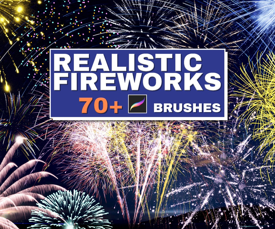 Realistic Fireworks Brushes for Procreate, Stamp Brush, Digital ...