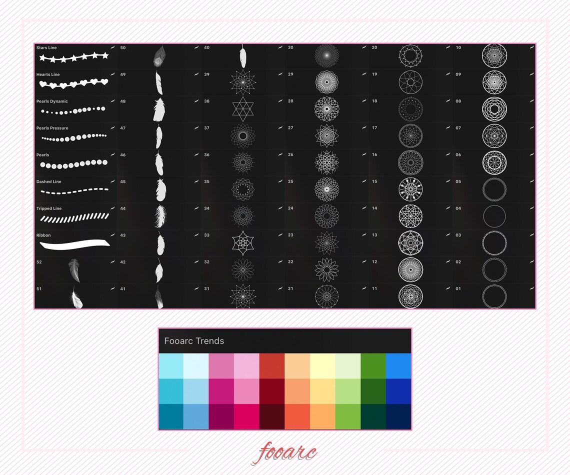 60 Dream Catcher Procreate Brushes Procreate Stamps Color - Etsy