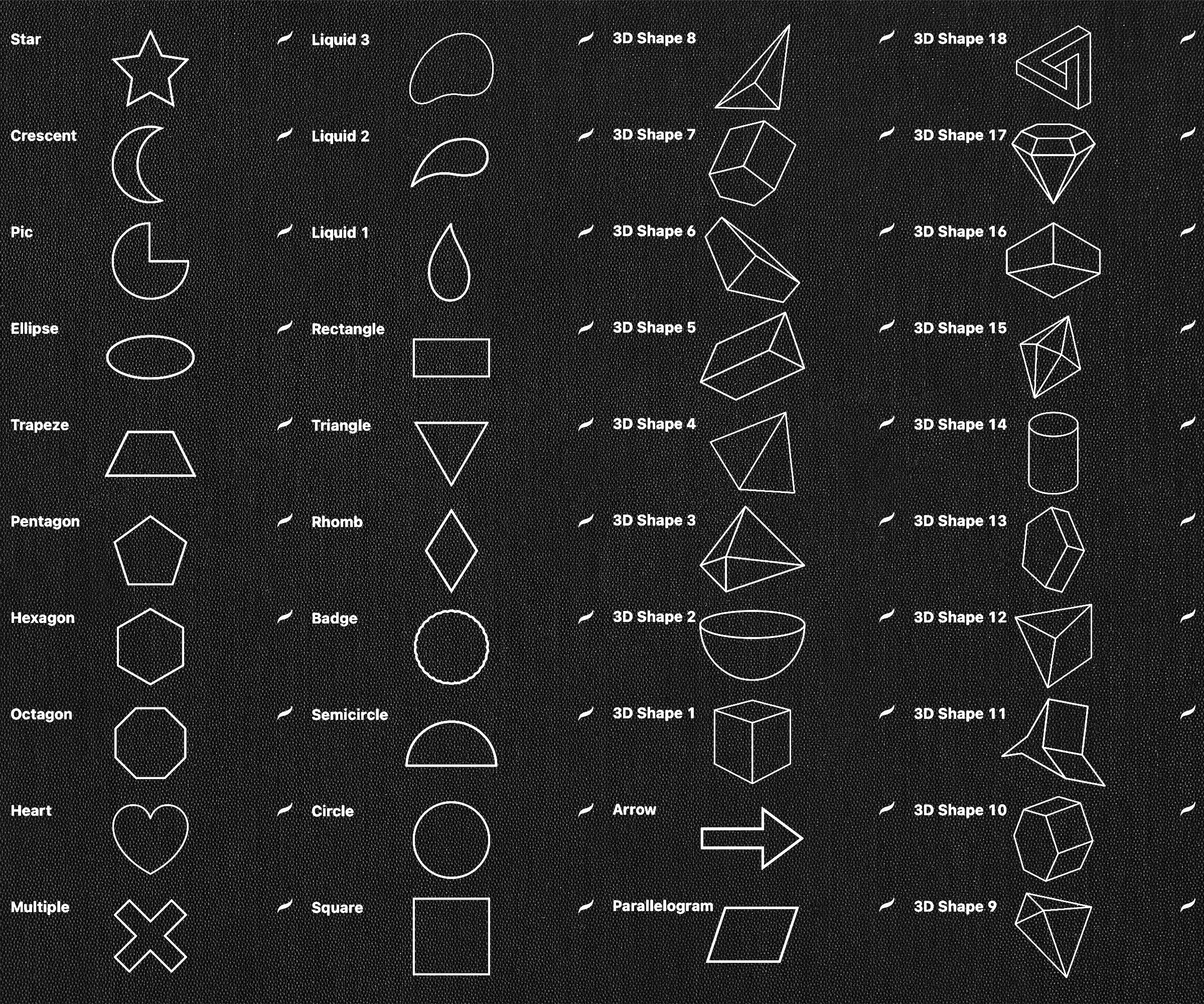 150 Procreate Brushes - Geometric Shapes Bundle - Basic, 3D Shapes ...