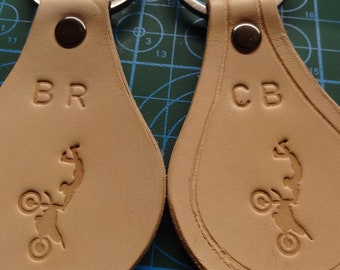 Motorcycle Custom Leather Keychain - Etsy Canada