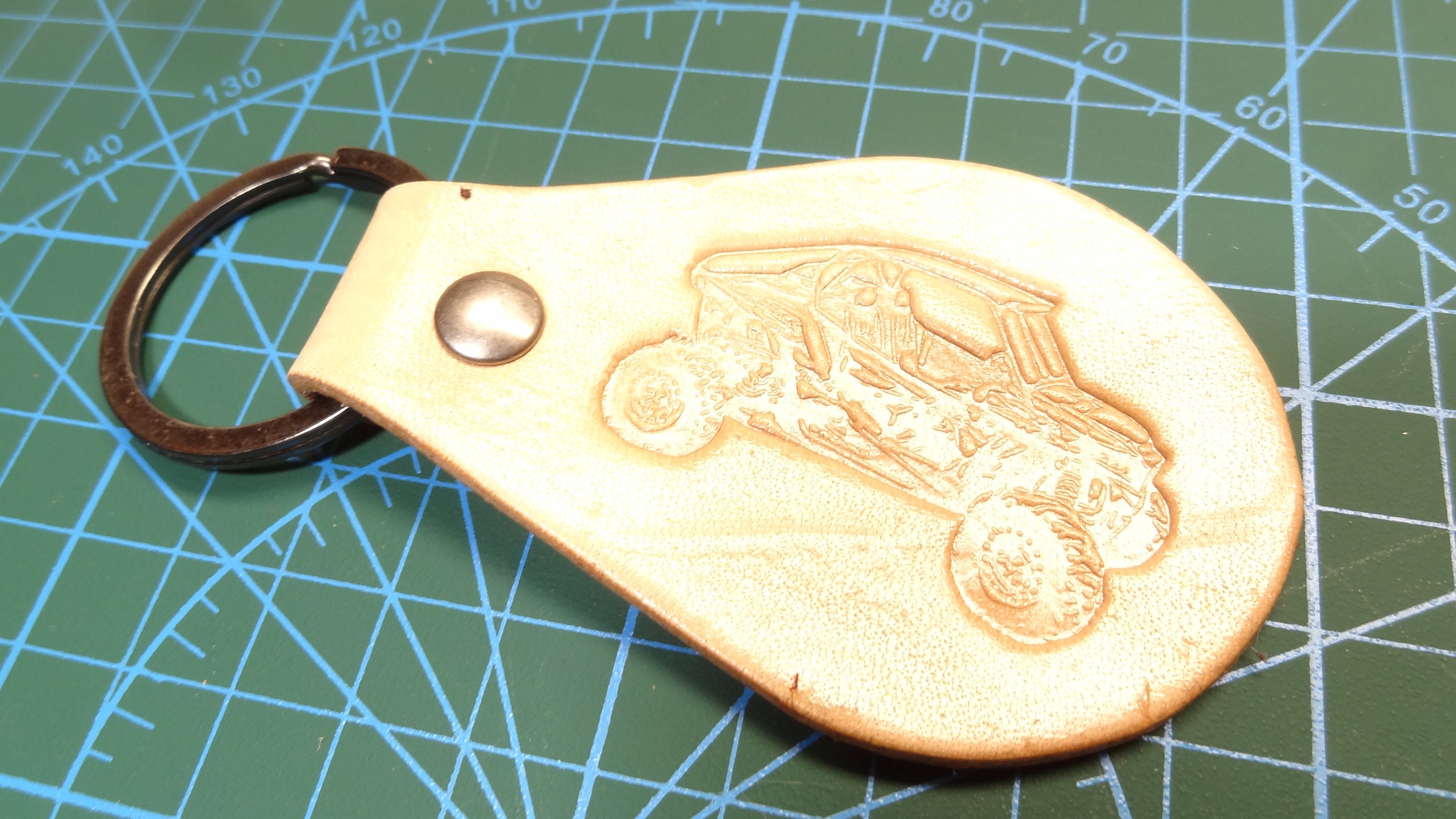 Leather Keychain Polaris RZR UTV Side by Side Custom Handmade Key Ring ...