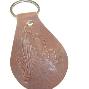 Horse Saddle Leather Keychain Custom Handmade Key Ring Chain FOB Unique ...