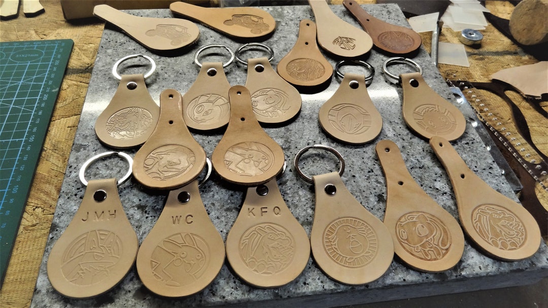 Personalized Leather Keychain POKEMON Custom Handmade Key Ring Chain ...