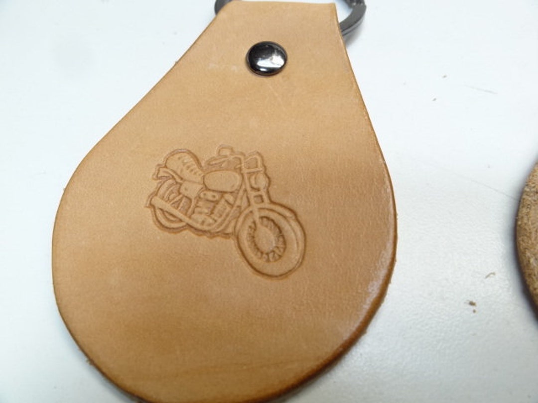 Leather Keychain Vintage Motorcycle Custom Handmade Key Ring Chain FOB ...
