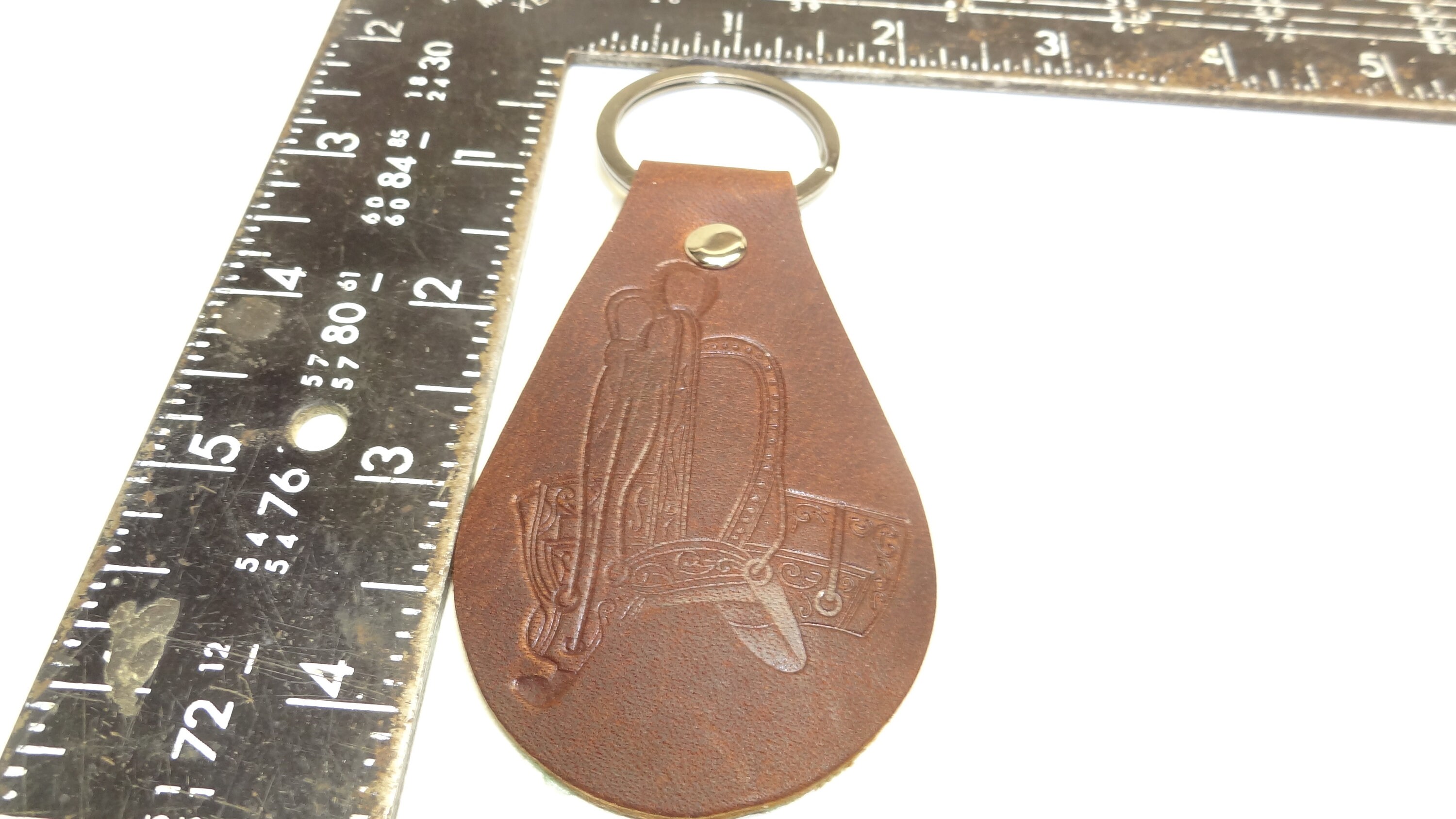 Horse Saddle Leather Keychain Custom Handmade Key Ring Chain FOB Unique ...