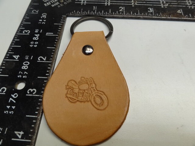 Leather Keychain Vintage Motorcycle Custom Handmade Key Ring Chain FOB ...