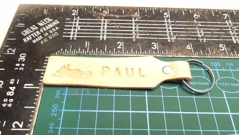 Leather Keychain SNOWMOBILE PERSONALIZED Custom Handmade Key Ring Chain ...