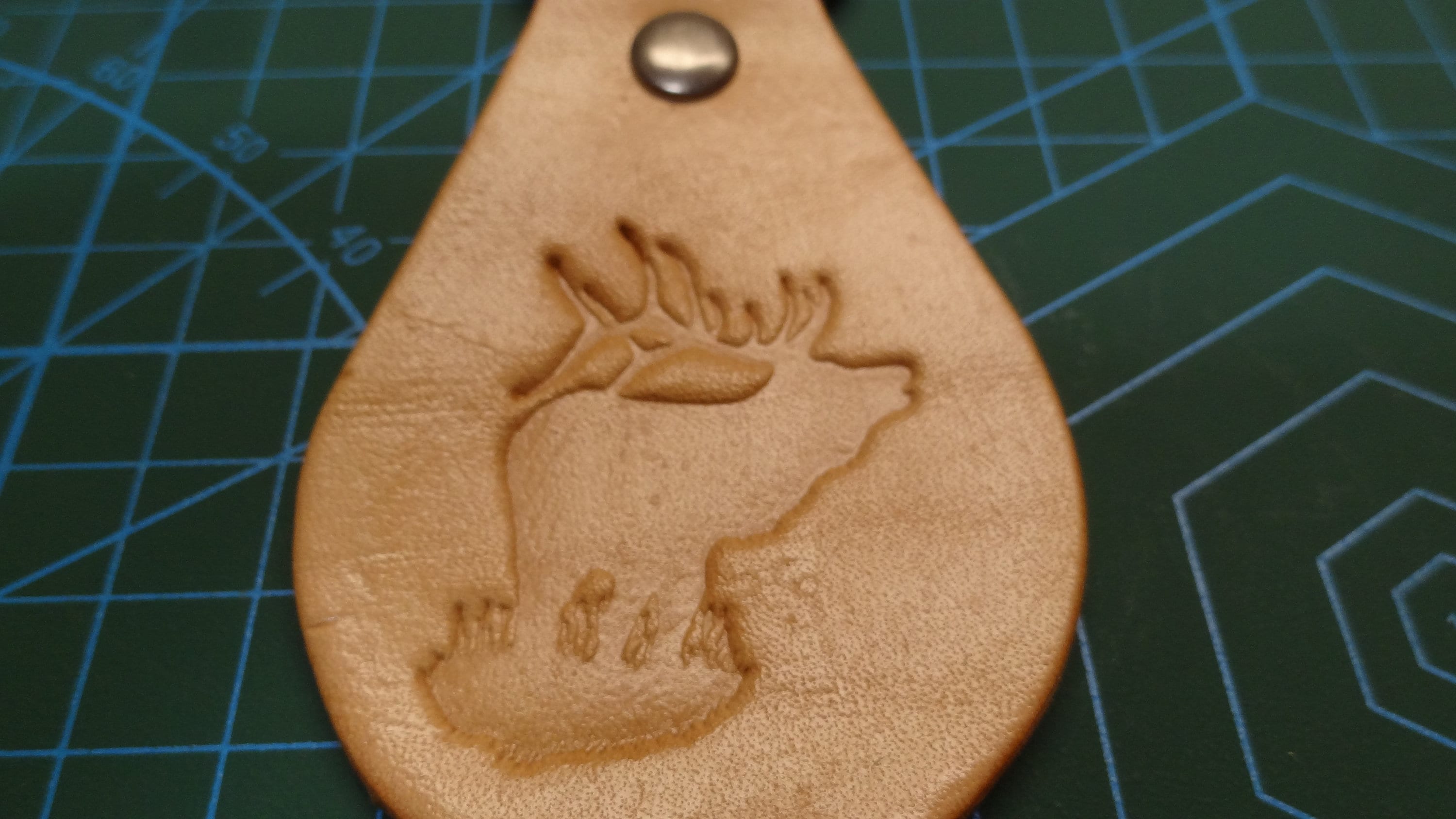 Leather Keychain Wildlife BULL ELK Custom Handmade Key Ring Chain FOB ...