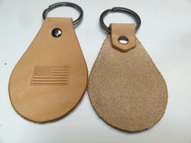 Leather Keychain of USA FLAG Custom Handmade Key Ring Chain FOB Unique ...