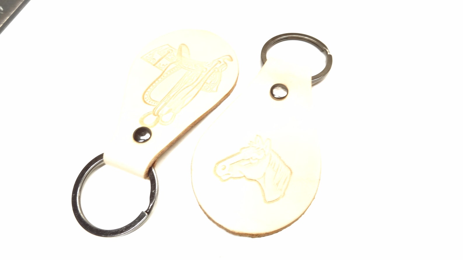 Horse Head & Saddle Leather Keychains Custom Handmade Key Ring - Etsy