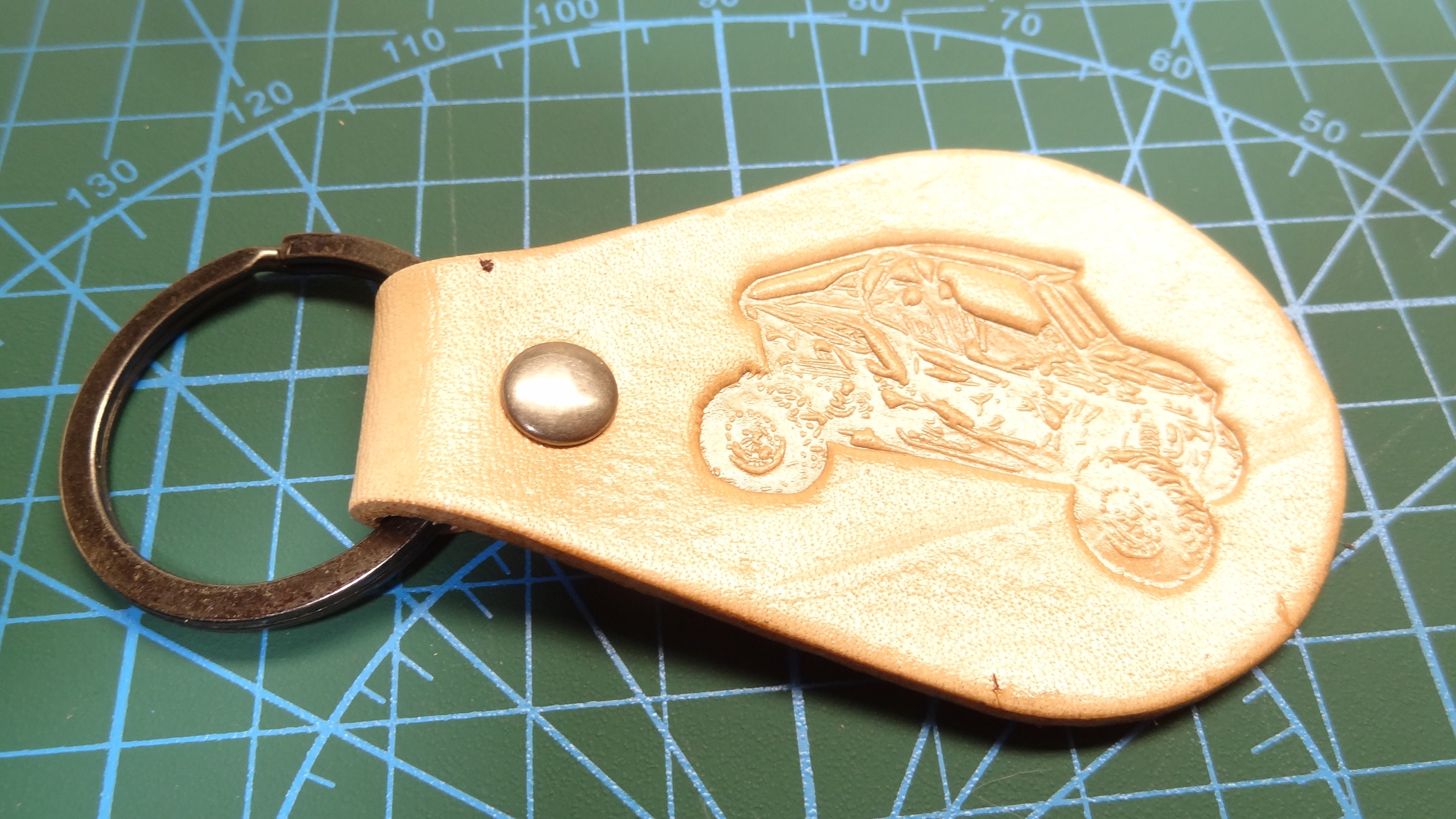 Leather Keychain Polaris RZR UTV Side by Side Custom Handmade Key Ring ...