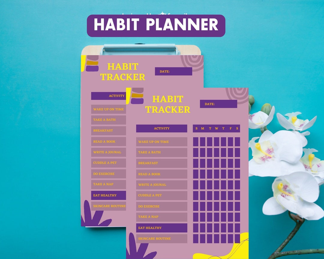 Printable Digital Habit Tracker Printable Tracker Template Daily Habit ...