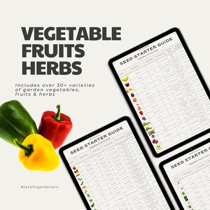 Printable Seeds Starter Guide for Vegetable Seeds, Herbs, Fruit Seeds ...
