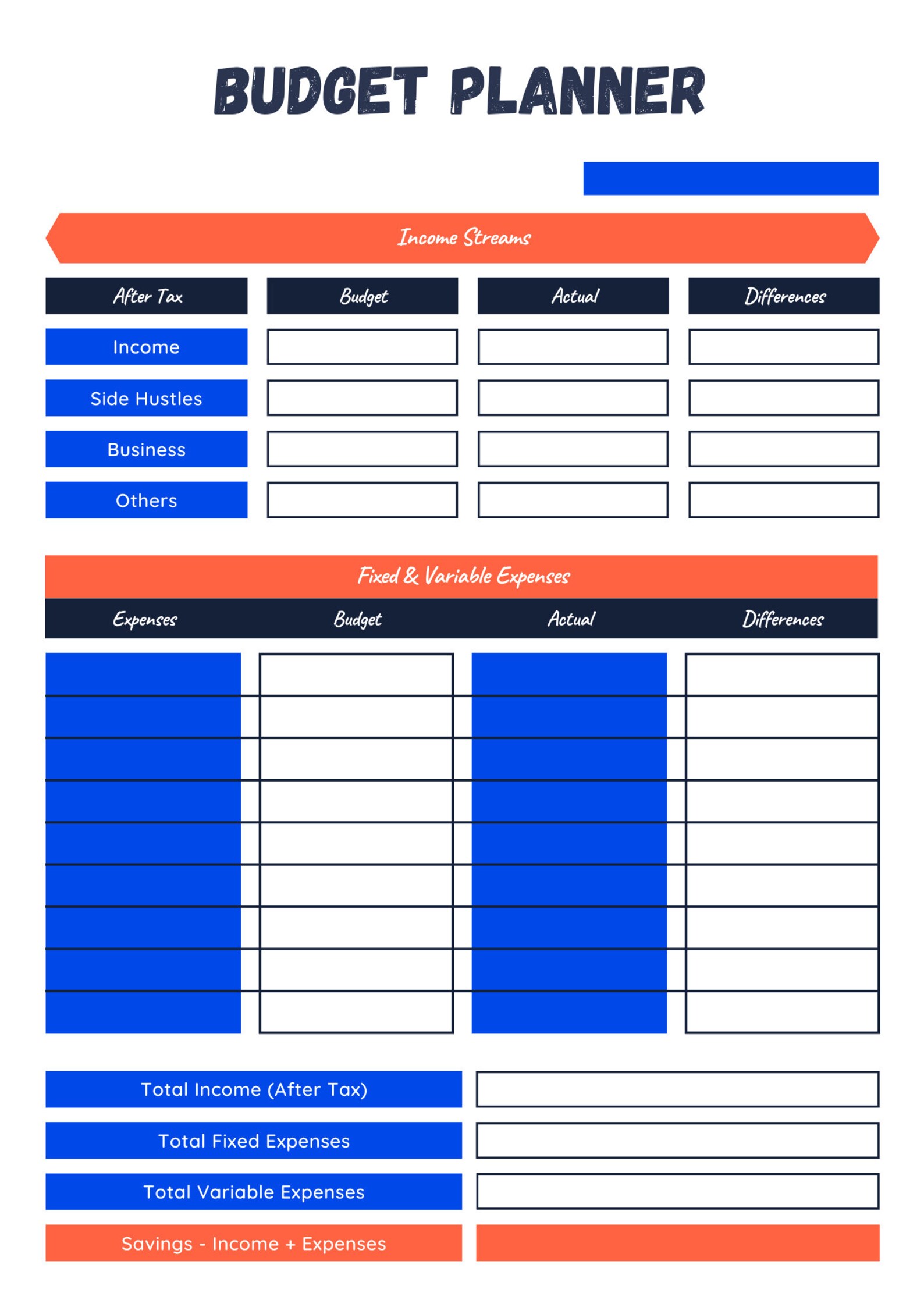 Printable Digital Budget Tracker Template, Saving Tracker, Budget ...