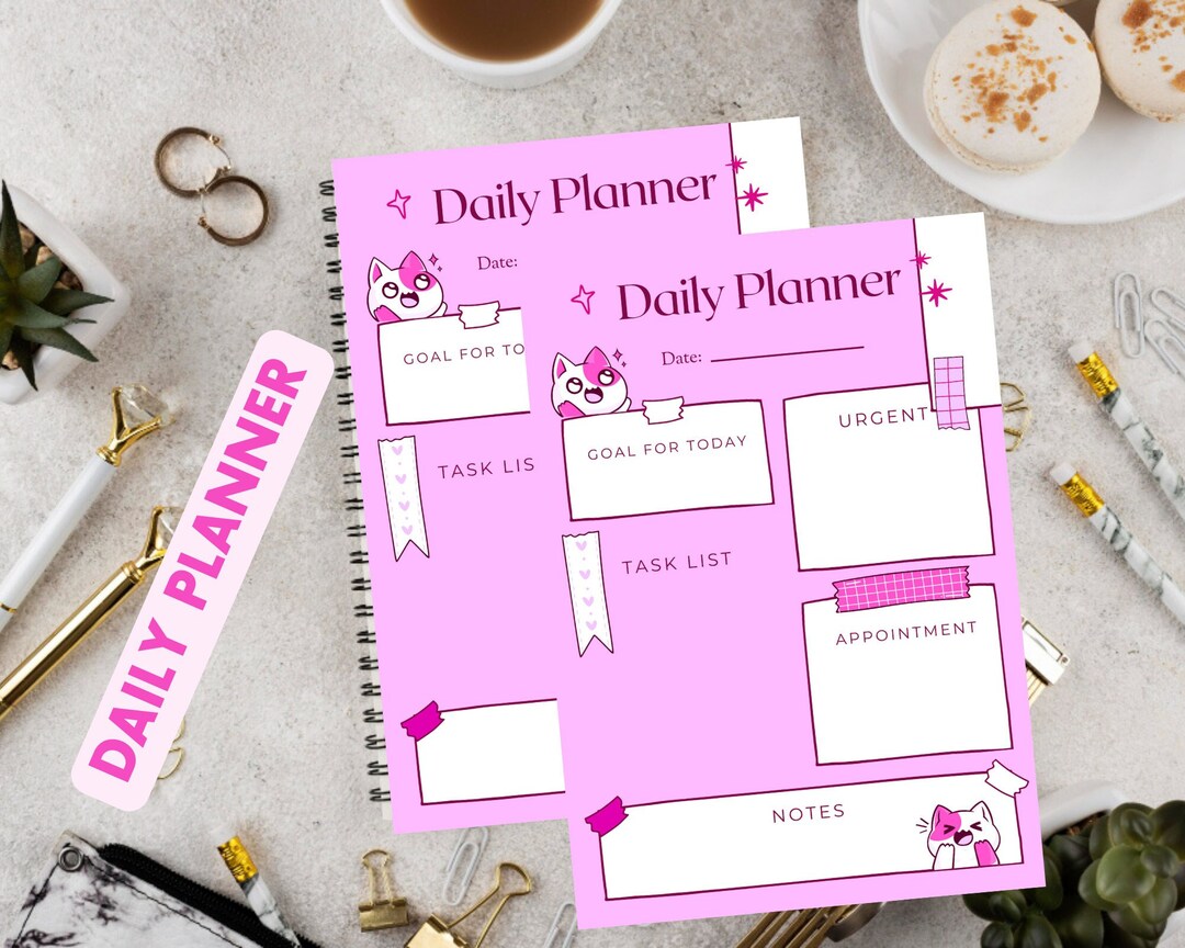 Printable Digital Daily Planner Daily Schedule Planner Daily Agenda ...
