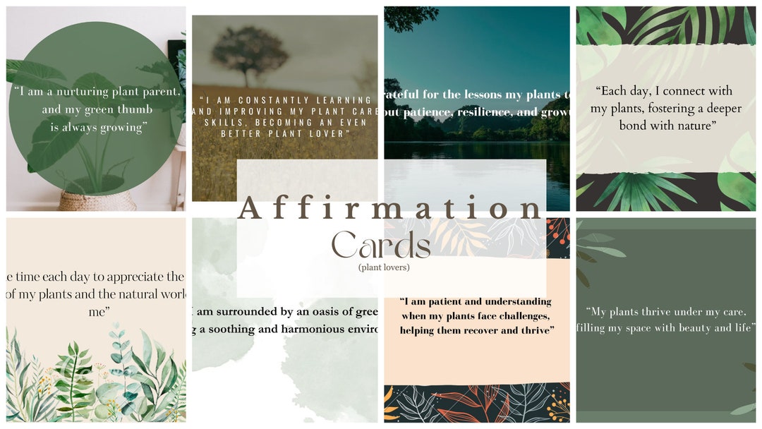 Affirmation Cards, Plant Lover Affirmation Cards, Printable Plant ...