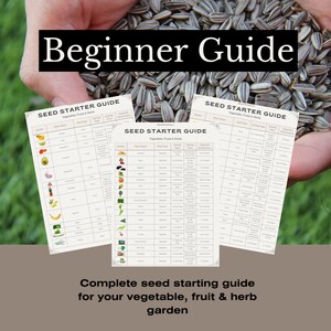 Printable Seeds Starter Guide for Vegetable Seeds, Herbs, Fruit Seeds ...