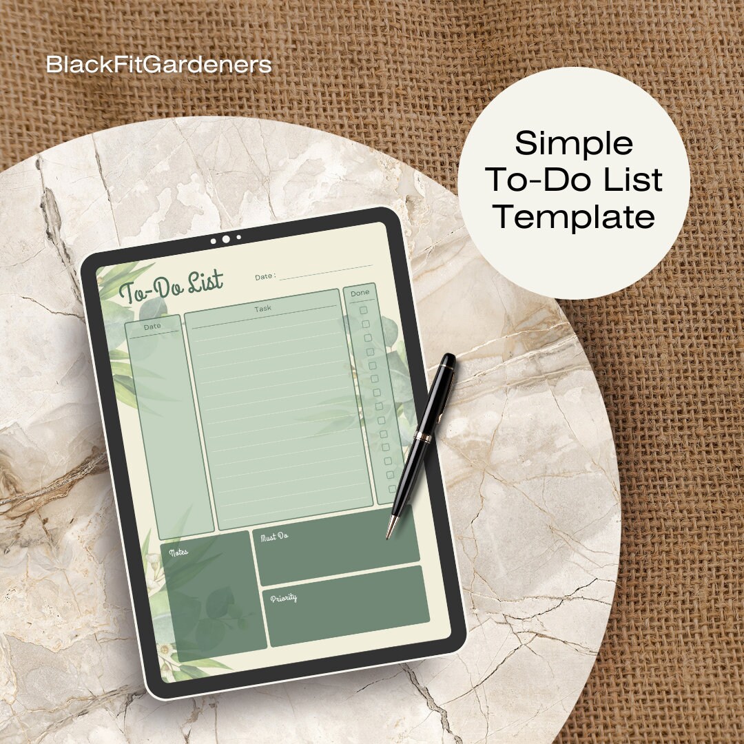 Printable to Do List, Daily to Do List, Simple Task List Template ...