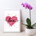 Valentines Day Printable Decor, Love Poster, Modern Valentines Heart ...