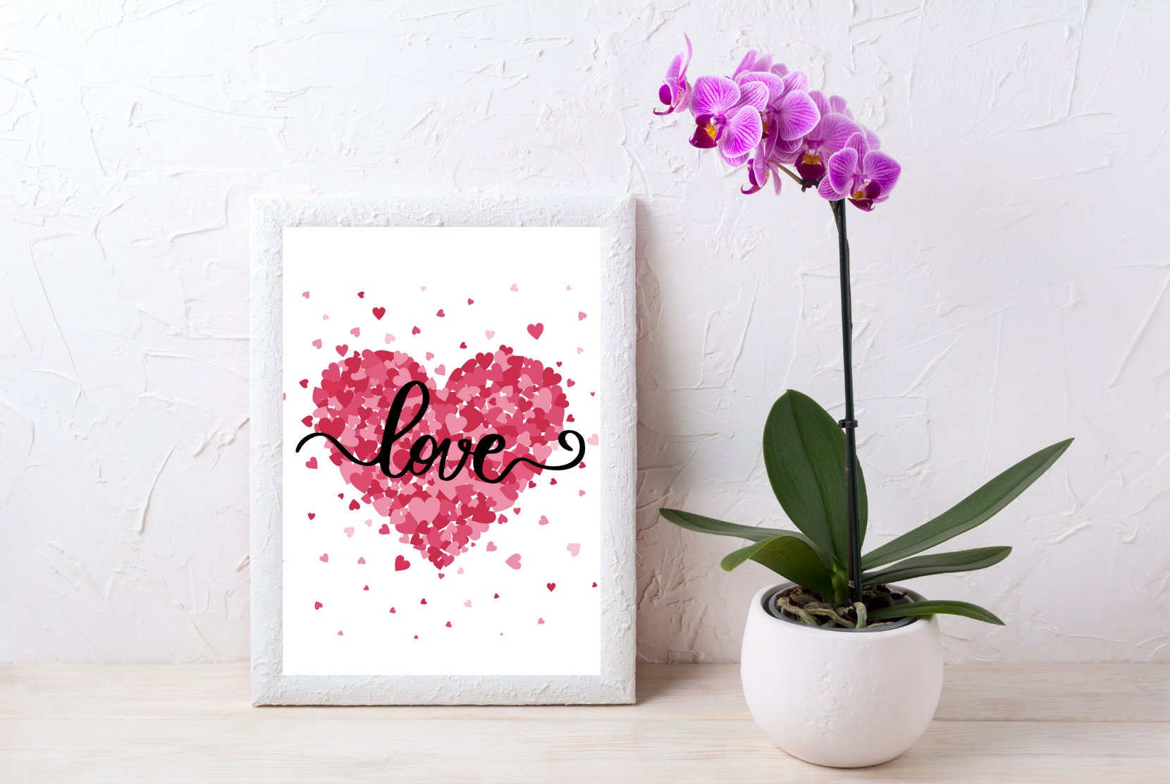 Valentines Day Printable Decor, Love Poster, Modern Valentines Heart ...