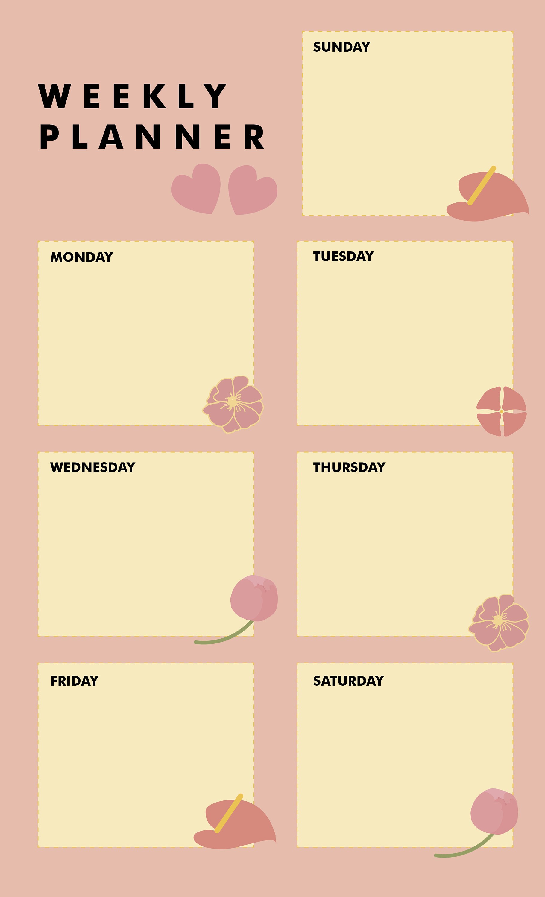 Printable "post It" Style Weekly Note Sheet - Etsy