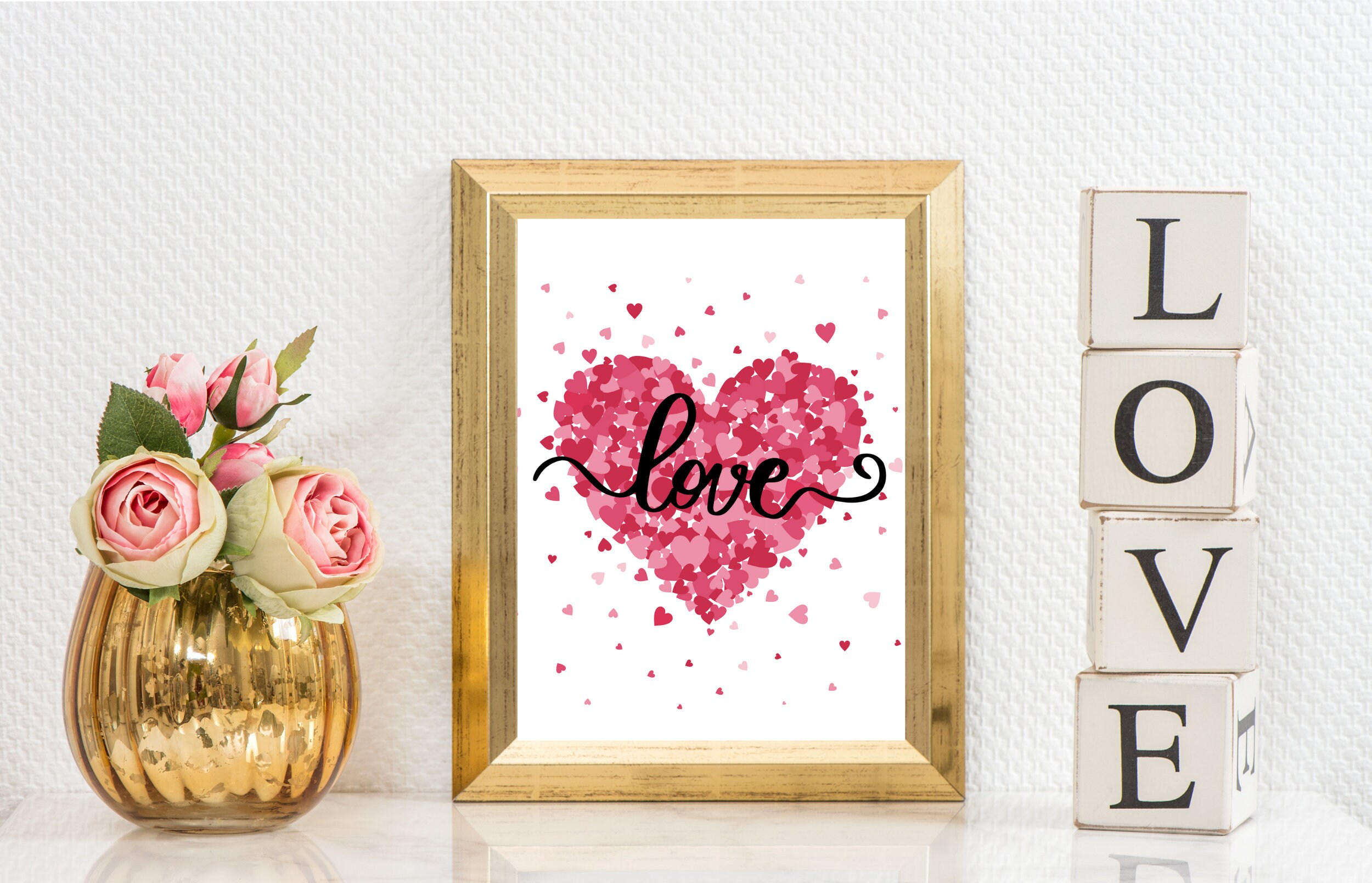 Valentines Day Printable Decor, Love Poster, Modern Valentines Heart ...