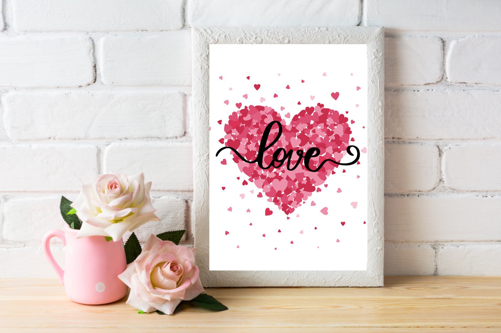 Valentines Day Printable Decor, Love Poster, Modern Valentines Heart ...