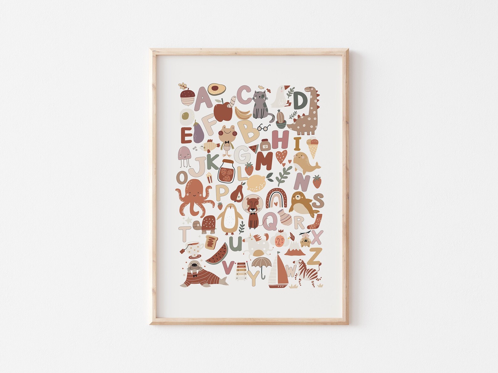 Alphabet Kids Wall Art ABC Boho imprimable Kids room Téléchargement ...