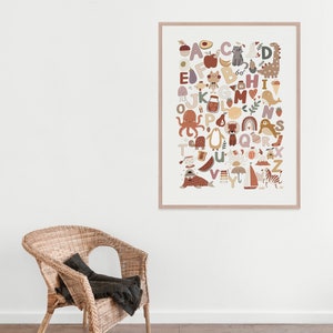 Alphabet Kids Wall Art ABC Boho Printable Kids Room Instant Download ...