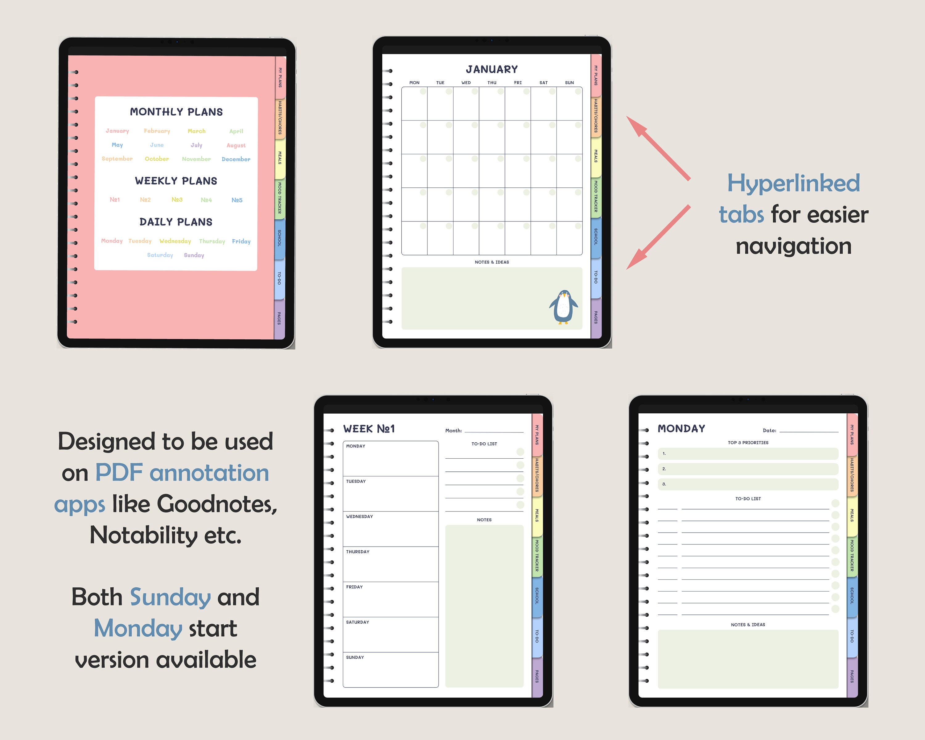 Kids Digital Planner, Kids Organizer, Digital Planner for Goodnotes, My ...