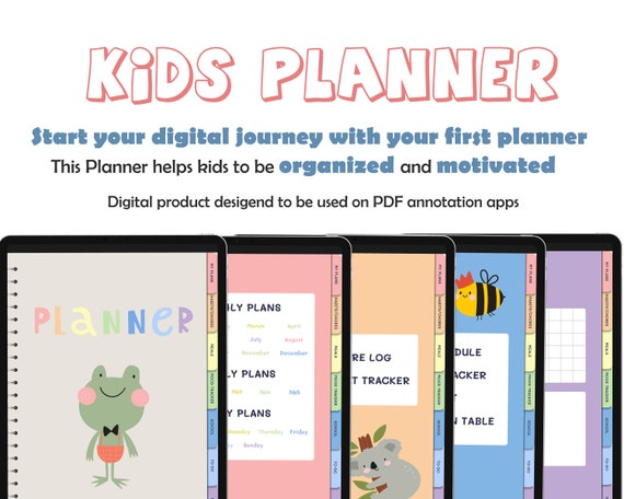 Kids Digital Planner Kids Organizer Digital Planner for - Etsy