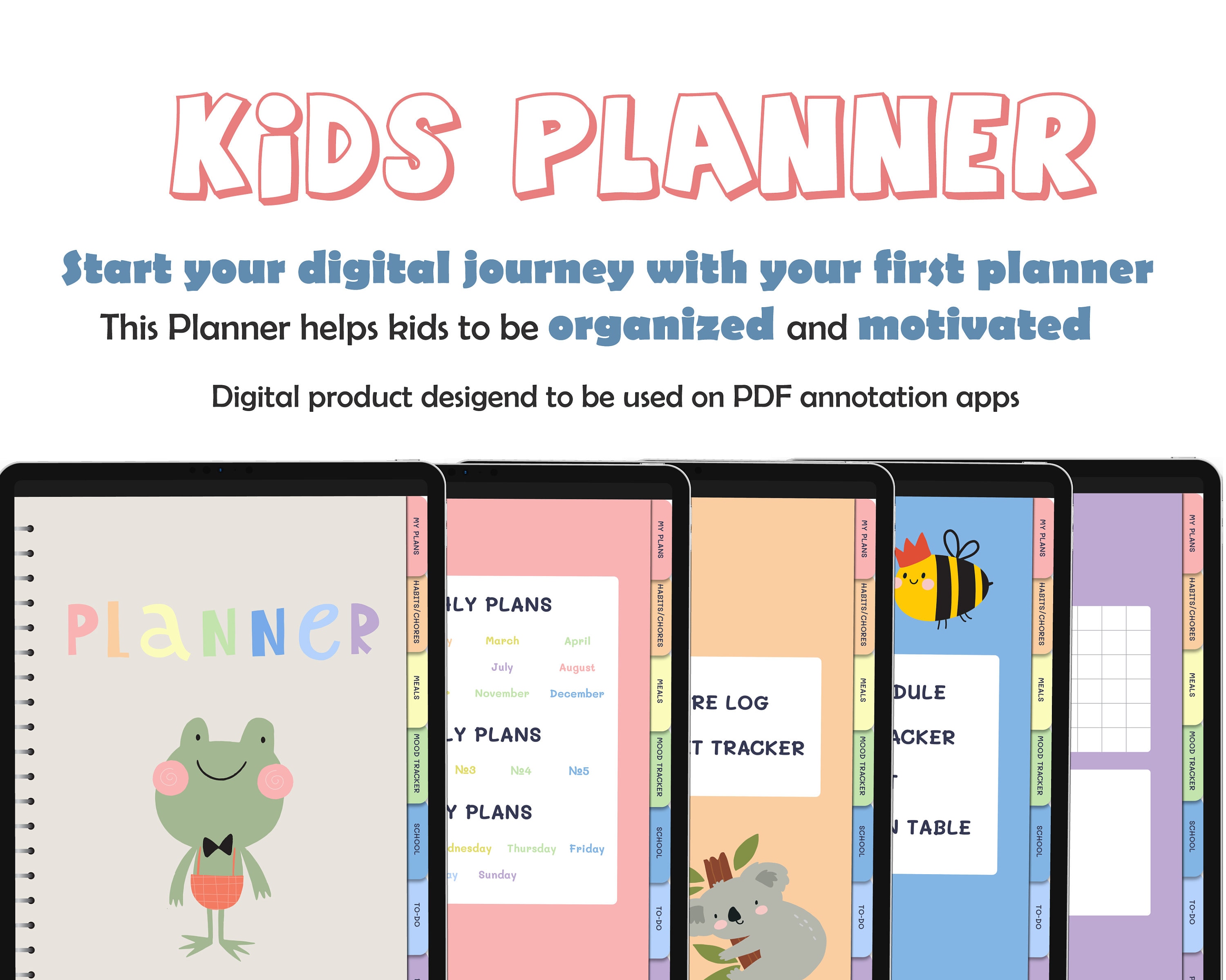 Kids Digital Planner, Kids Organizer, Digital Planner for Goodnotes, My ...